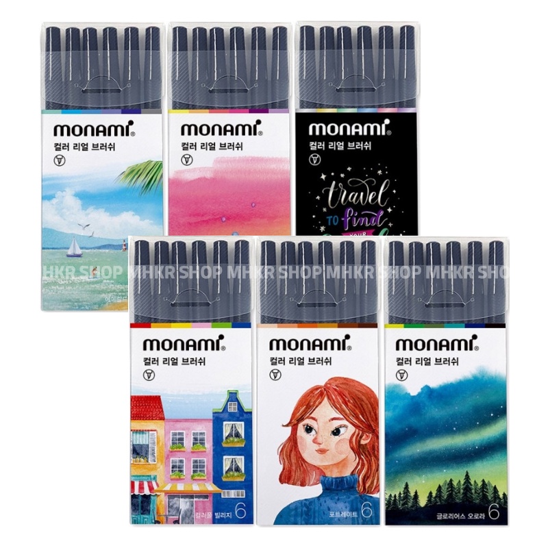 Monami Color Real Brush 6-color Set / Professional Calligraphy ...