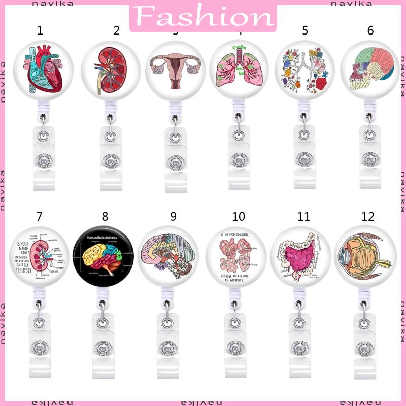 NAV ID Clip Holder Organ Nurse Anatomy Nursing Doctor Medical Name Tags ...