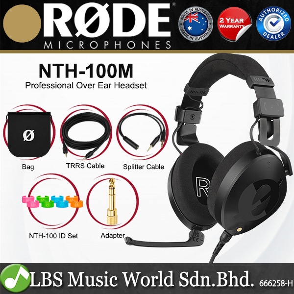 Rode NTH-100M Professional Over Ear Headset with Headphone Microphone (NTH100M NTH100 M ...