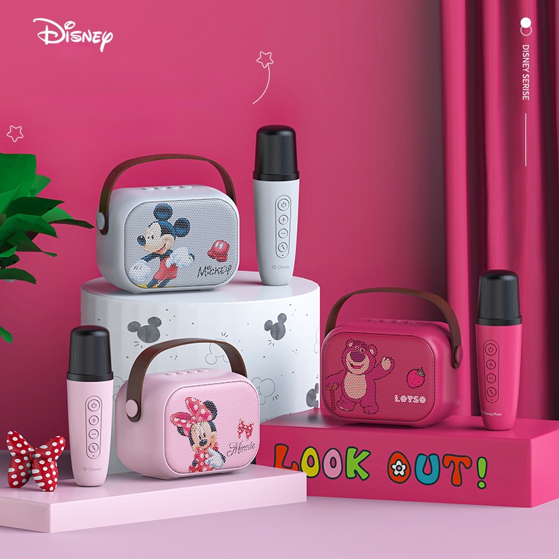 【two Mic】disney Td A1 E28 Wireless Bluetooth 5 3 Mini Speaker Mickey