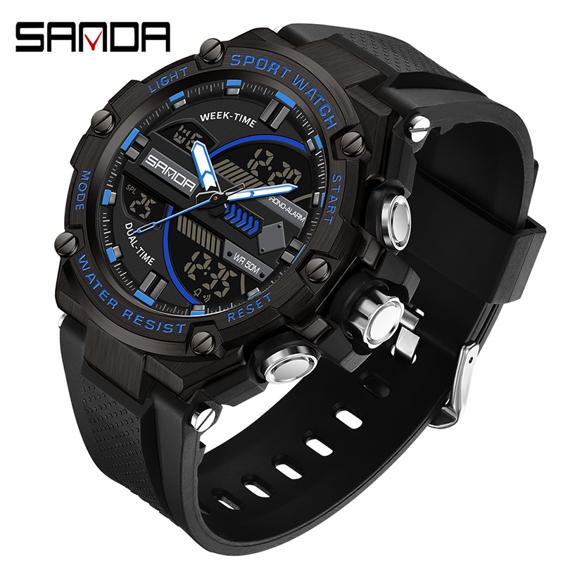 Sanda Military Luxury Multi Display Men's Electronic Quartz Waterproof ...