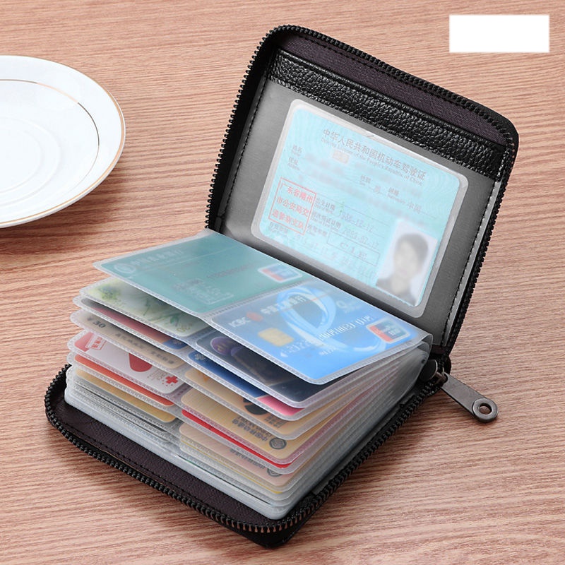 Anti-Theft Swipe Men's Card Holder Large-Capacity Credit Peach Anti ...