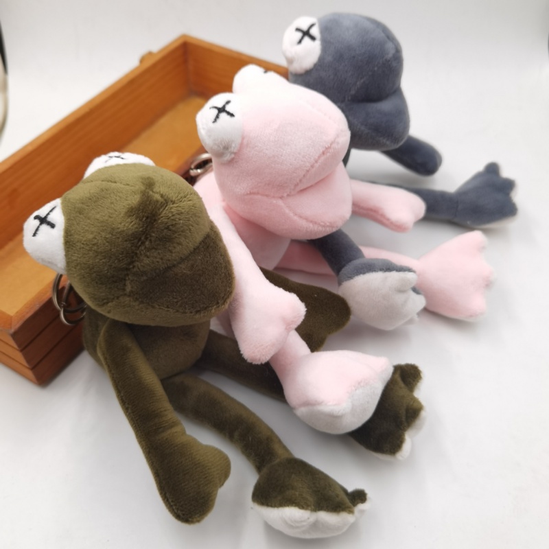 Frog Plush Keychains Pluff Funny Cartoon Rings Key Holder Porte Clef ...