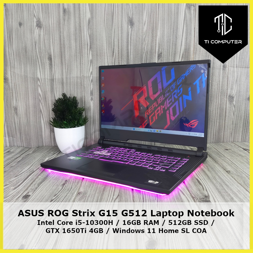 ASUS ROG Strix G15 G512 Intel Core i5-10300H 2.5GHz 16GB RAM 512GB SSD ...
