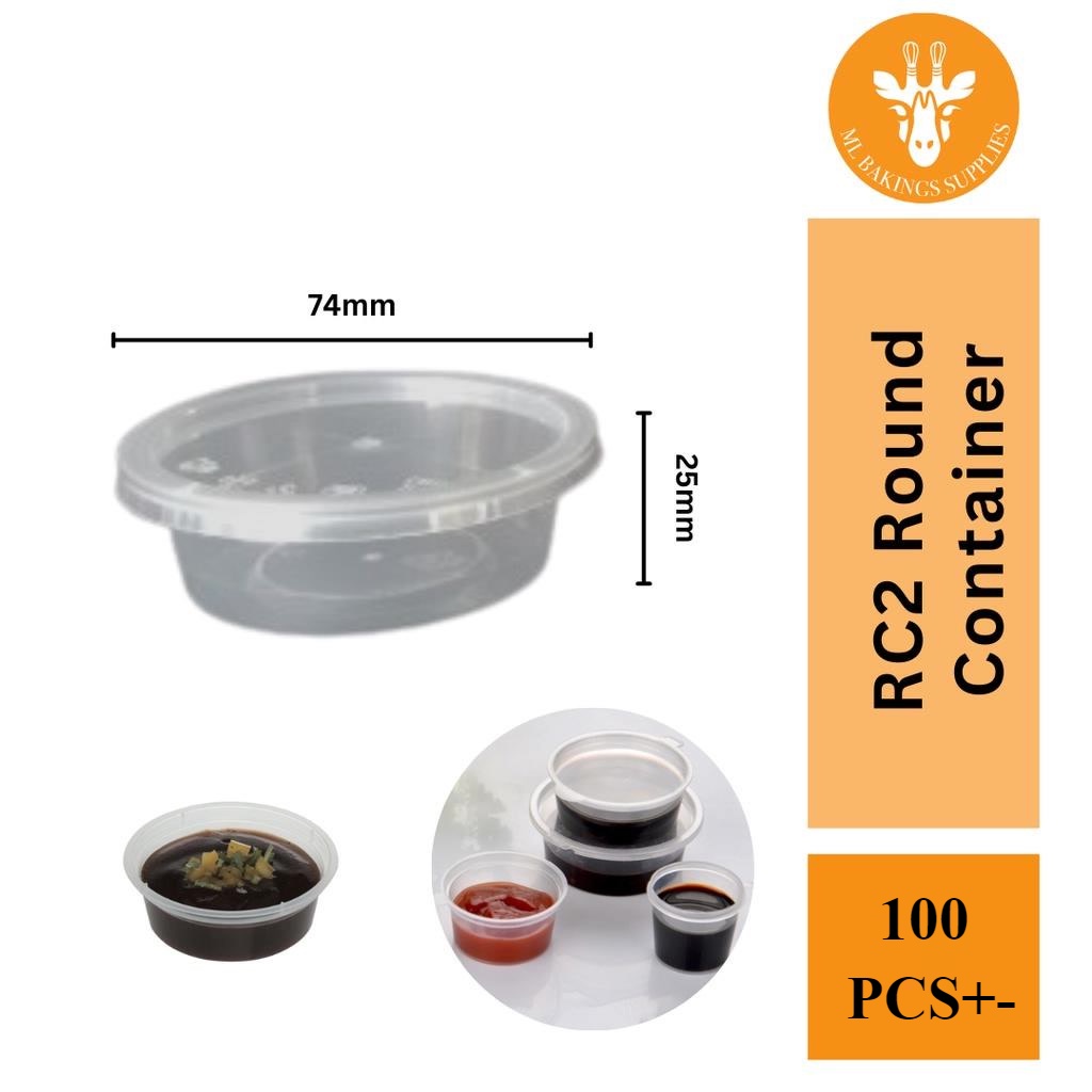 [READY STOCK]CB R2 Round Container with Lid 2oz disposable PP Plastic ...