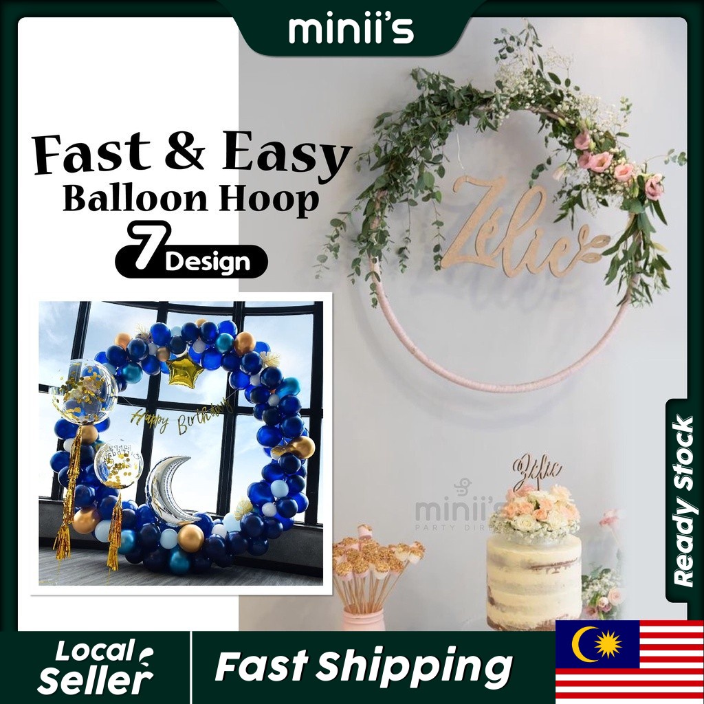 MINIIS PARTY Round Circle Balloon Stand Balloon Hoop Wreath Hoop Stick ...