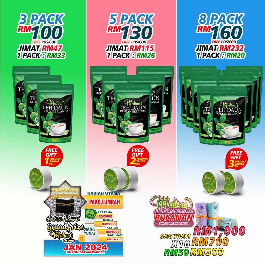 Teh Daun Durian Belanda 1000 Khasiat Solusi Rawat Diabetis Original HQ Medina | Shopee Malaysia