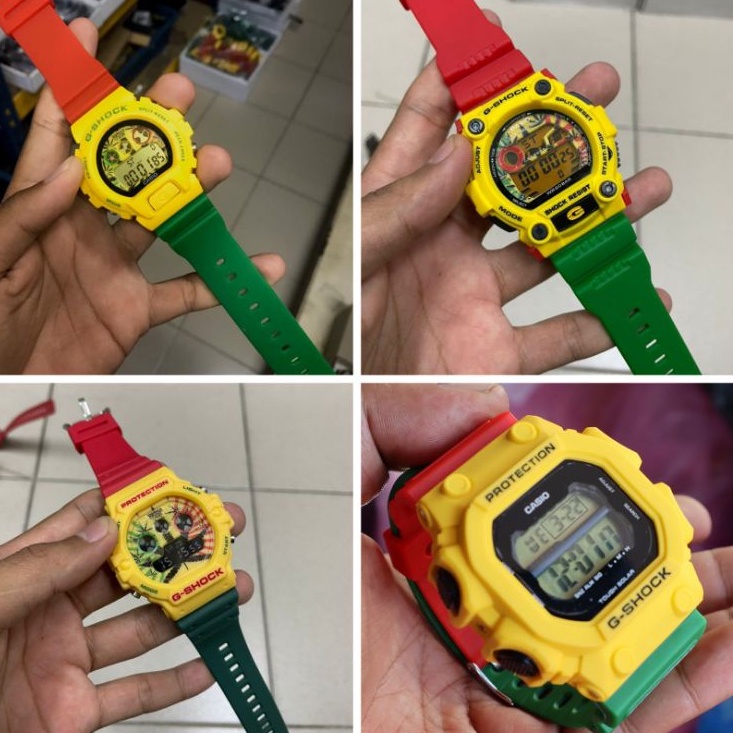 G Shock Mat Moto Rasta | Dw-6900 | Tapak Kucing Viral limited edition ...
