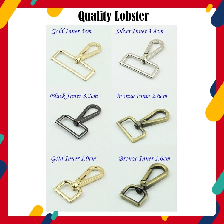 Quality Type Metal Lobster Type B Swivel Hook Swivel Clasp Hook Cangkuk ...