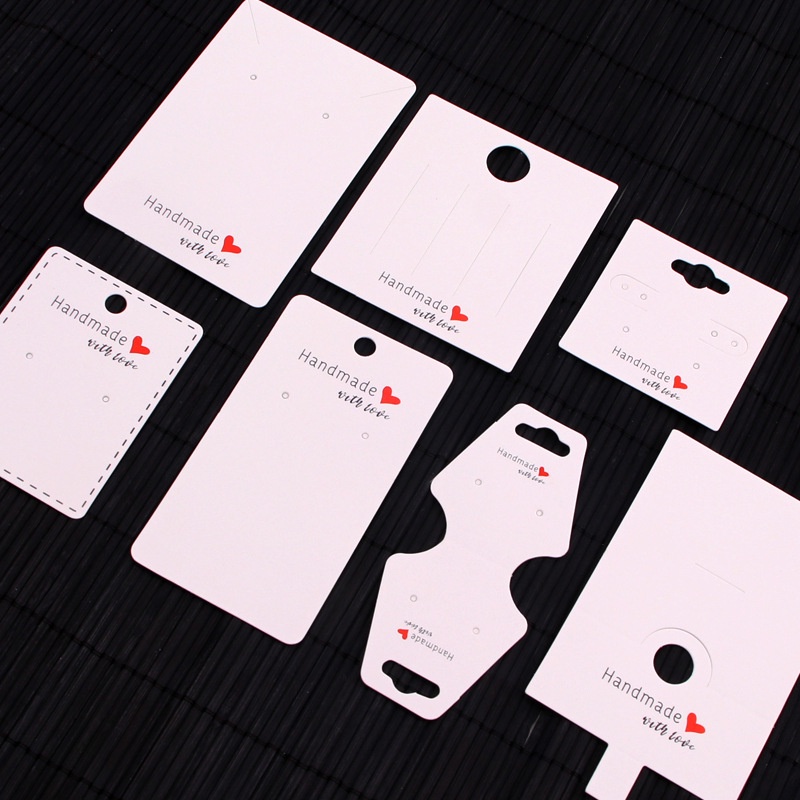 100pcs/pack Earrings Jewelry Display Card Packaging Tags Ring Bracelet ...
