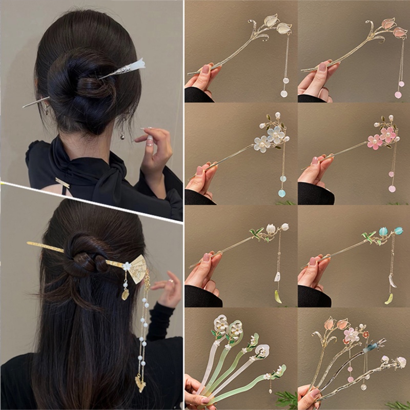New Chinese-style Antique Metal Hairpin 2023 New Pearl Tassel Hairpin ...