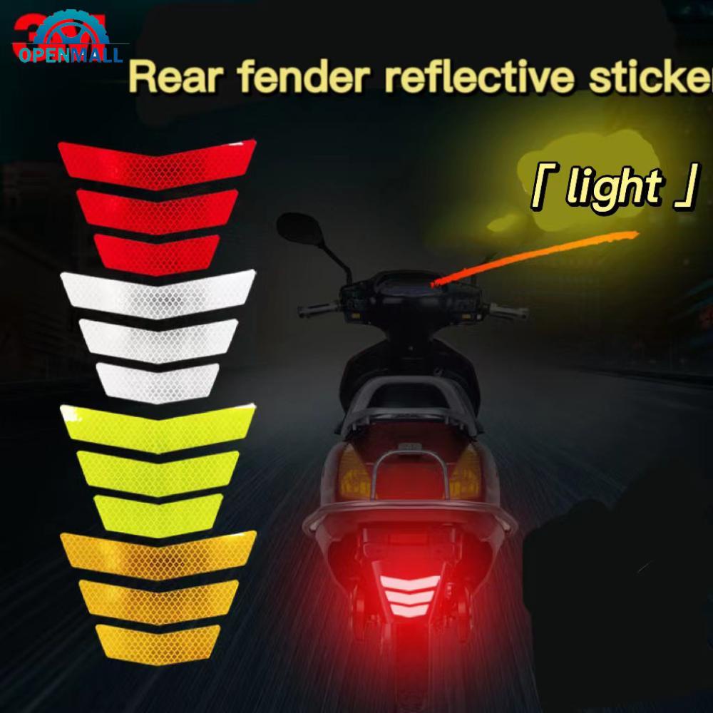 OPENMALL 3Pcs Motorcycle Stickers Reflective Warning Trapezoidal Tail ...
