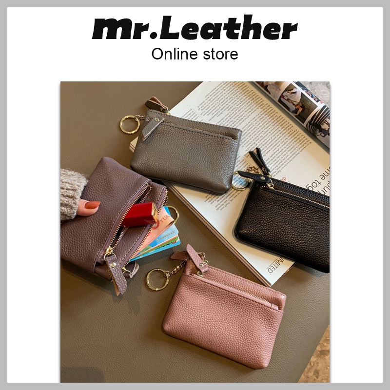 [Mr. Leather] Coin Purse Genuine Leather Women's Mini Key Three-Layer ...