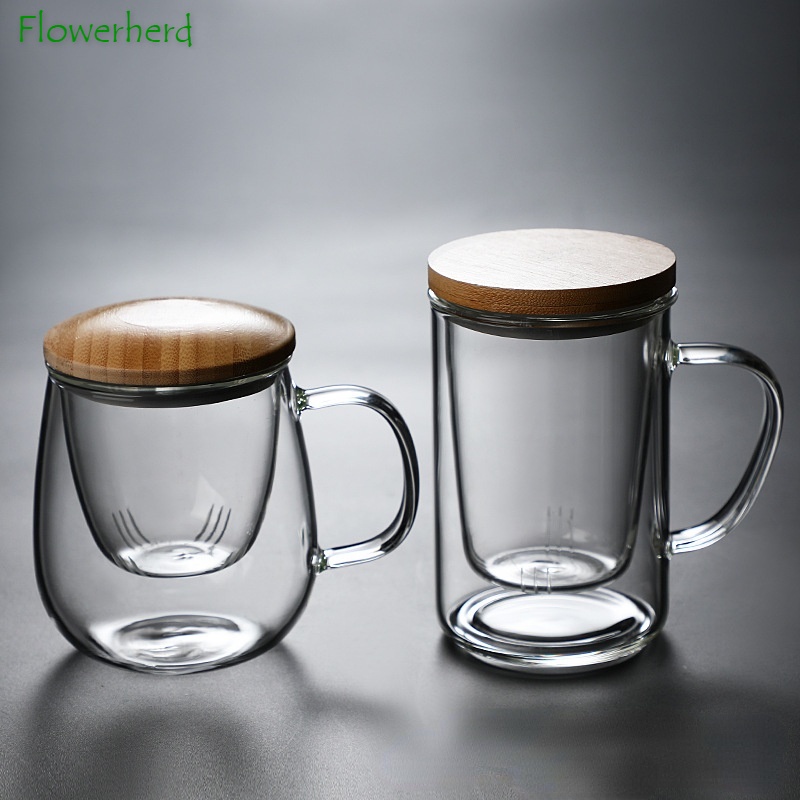 High Borosilicate Glass Three-piece Household Tea Separate Tea Cup with ...