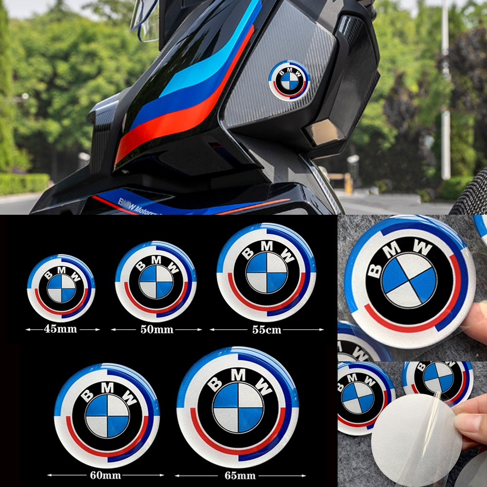2pcs Reflective BMW Motorcycle Logo Sticker New Style 3D Resin Gel ...