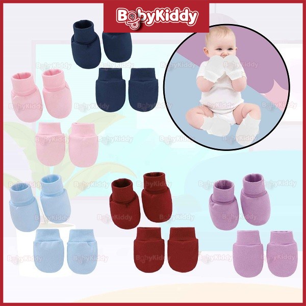 Newborn Infants Baby Mittens & Booties Cotton Set Sarung Tangan & Kaki ...