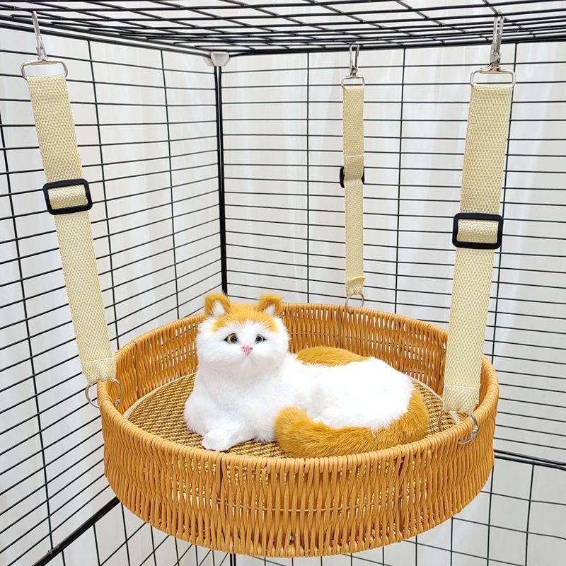 C001 Pet Bed Rattan Cat Hammock Summer Removable Washable Cat Litter ...