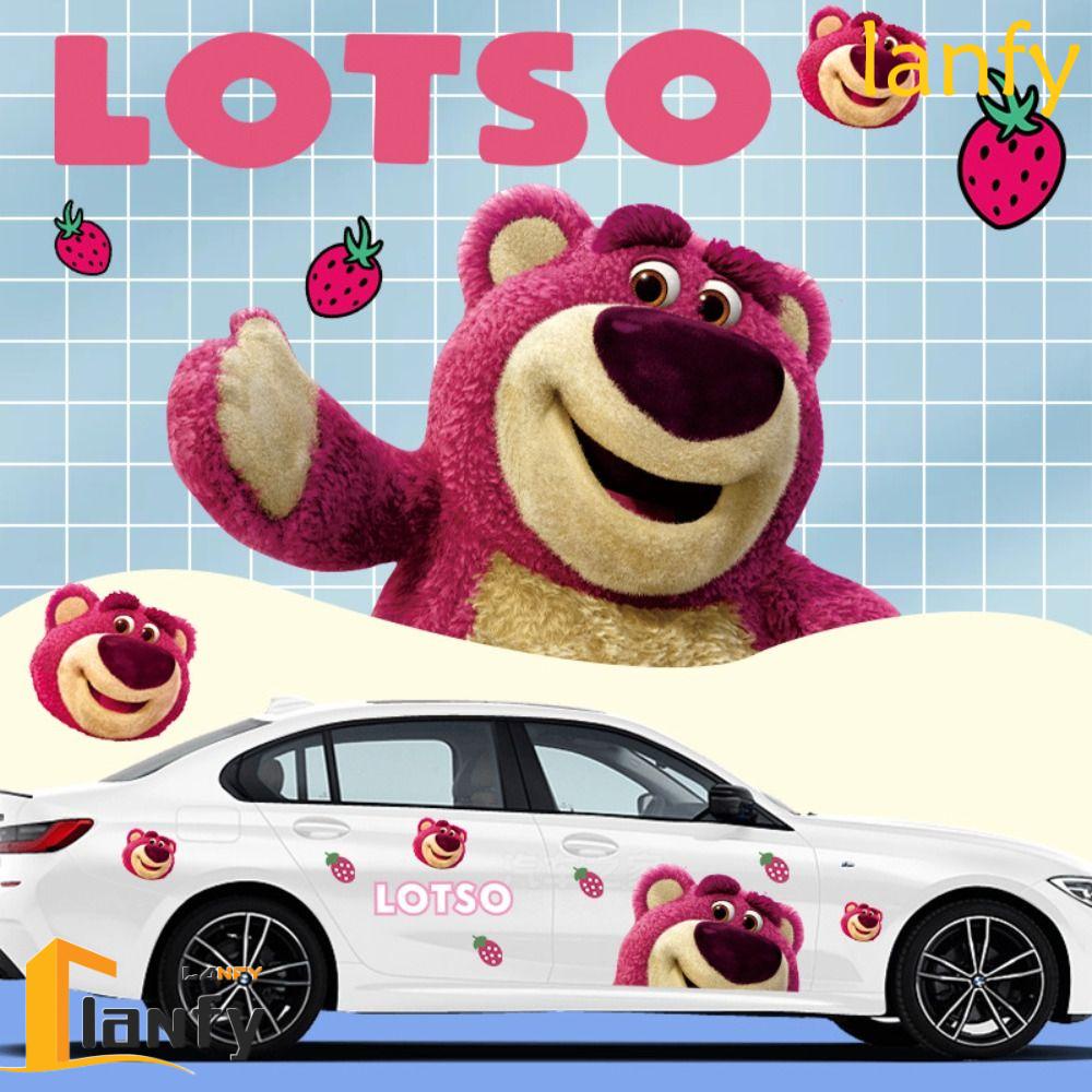 LANFY Strawberry Bear Car Sticker Car Decorations Cartoon Waterproof ...