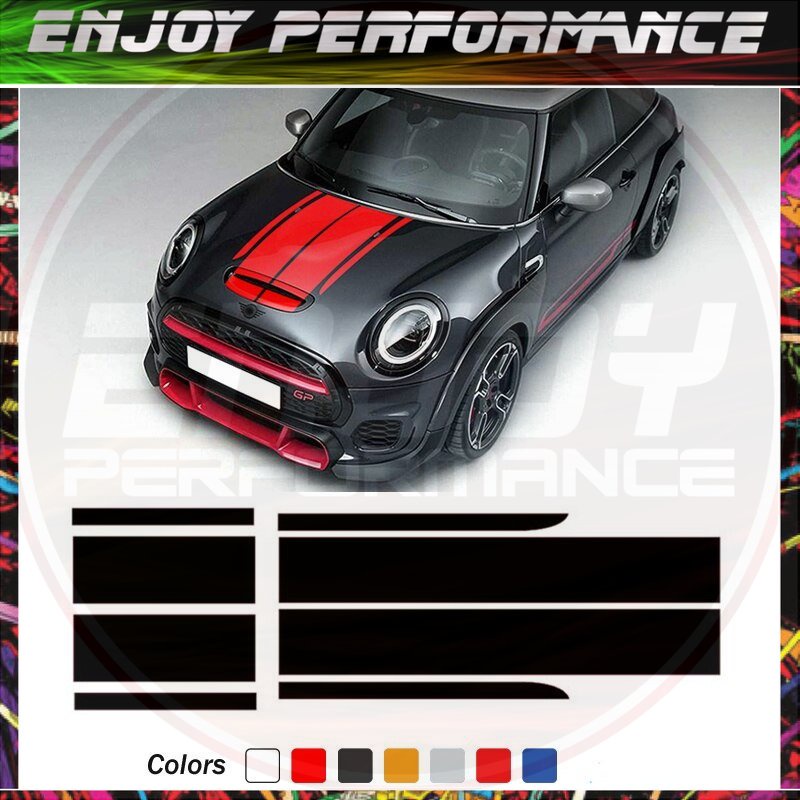 Car Hood Bonnet Stripes Engine Cover Taligate Trunk Decal For MINI John ...