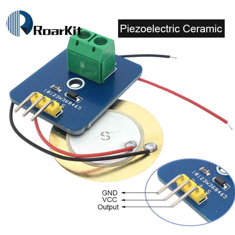 DIY KIT 3.3V/5V Ceramic Piezo Vibration Sensor Module Analog Controller ...
