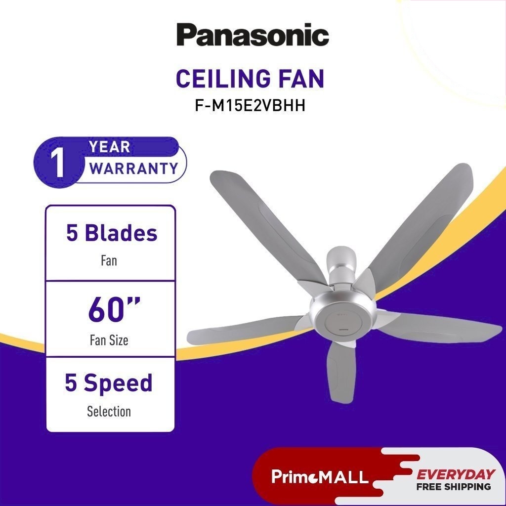 PANASONIC Ceiling Fan NAMI 5 Blades F-M15E2 60 INCH 5 Speed Remote ...