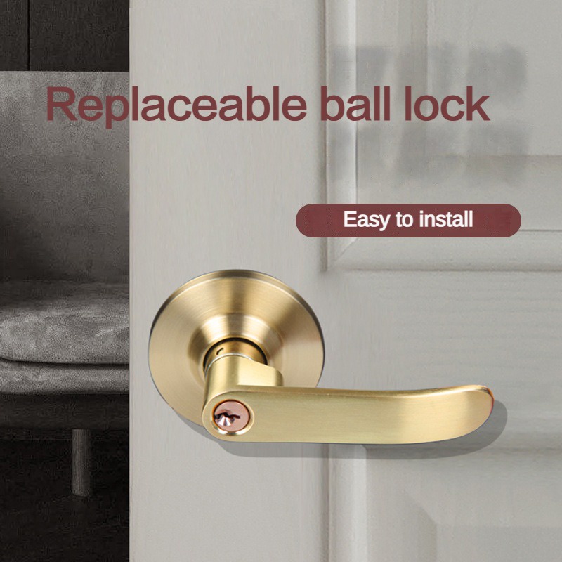 Tubular Lever Cylindrical Cylinder Door Lock Home Bedroom Room handle ...