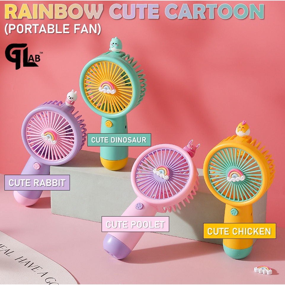 Cute Cartoon Portable Hand Table Mini Clip Fan USB Charge Battery Desk ...