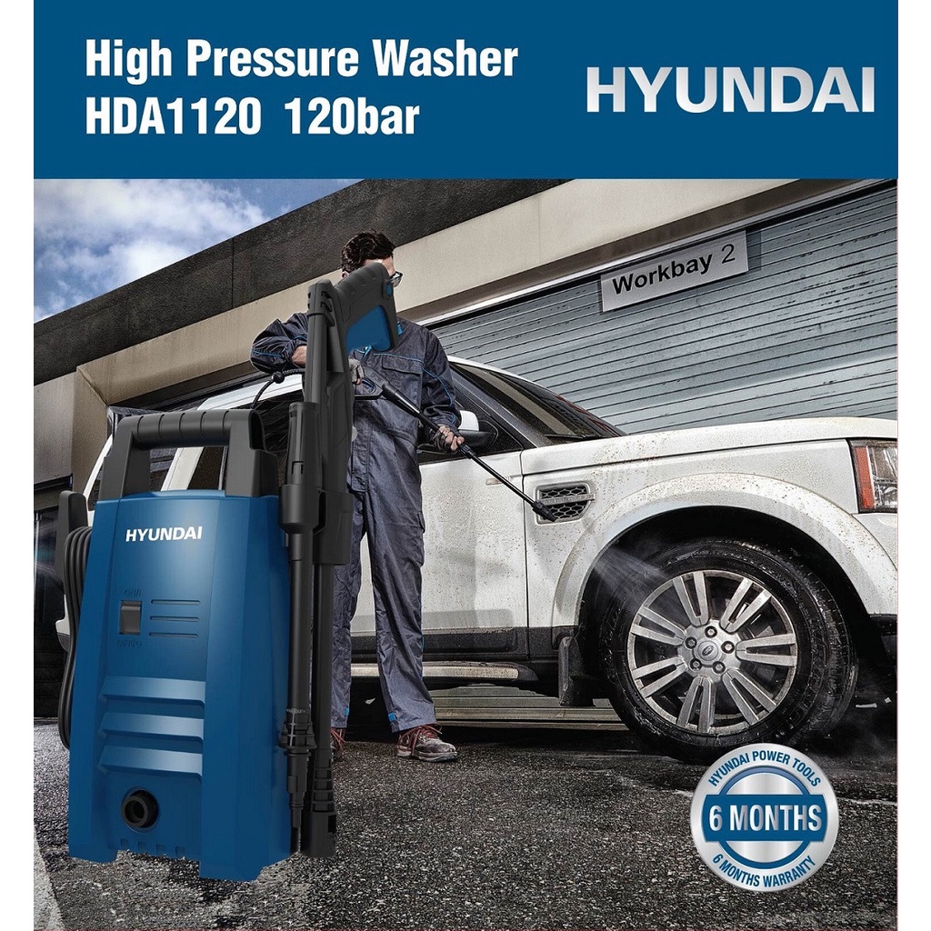 Heavy Duty HYUNDAI HDA1120 High Pressure Cleaner 120 Bar 1500W Water ...