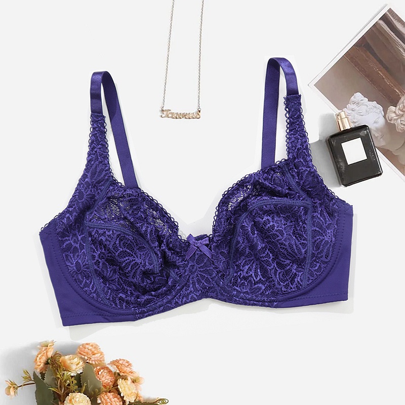 Parifairy Half transparent bra no foam underwire bralette plus size bra cup c 34C 36C .38C 40C ...