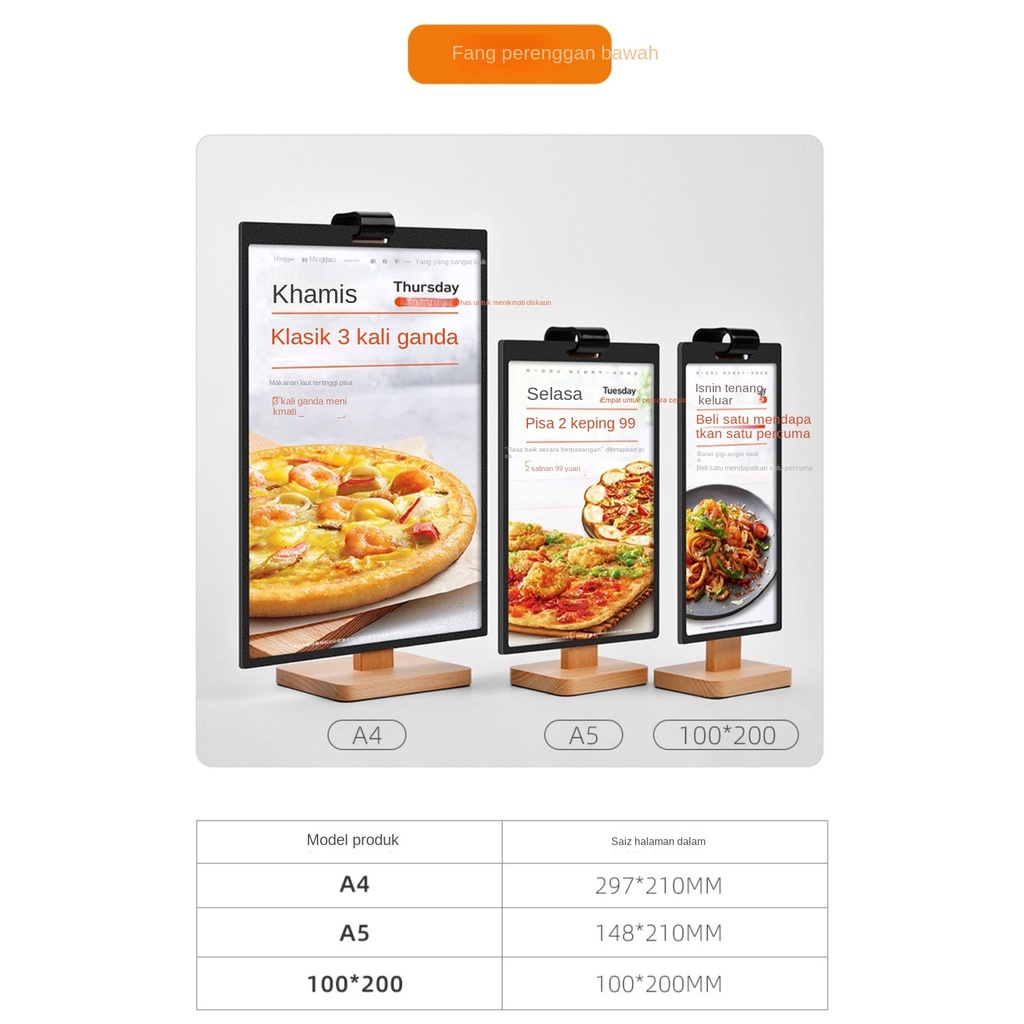 Hotel Ordering Card Display Stand Loose-Leaf Menu Solid Wood Restaurant ...