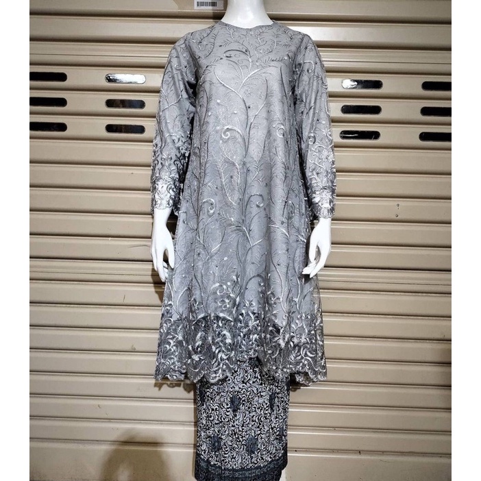 Jumbo Brukat Tulle Tunic Kebaya Set Ld 130 Modern Kebaya Dress Mother ...