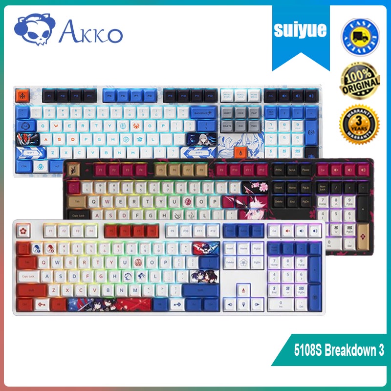 Akko 5108S Breakdown 3 Bronya Rhythm Master Wired Game Keyboard RGB ...