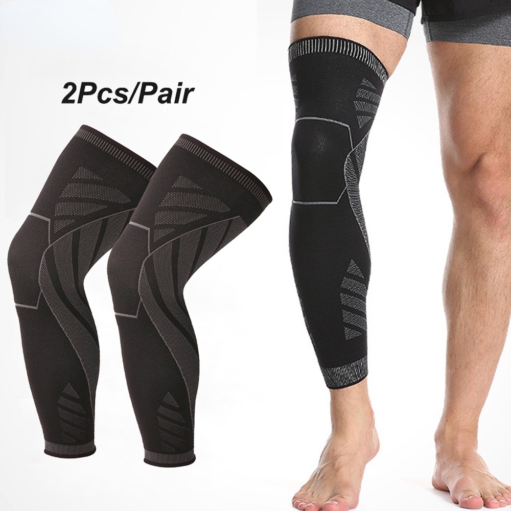 2Pcs/Pair Full Leg Compression Sleeves Long Leg Sleeves Knee Support ...