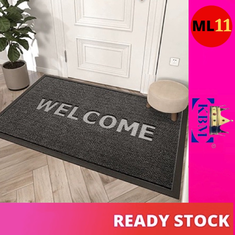 KBM Welcome Mat (38cm x 58cm) PVC Coil Mat Door Mat Anti-Slip Welcome ...