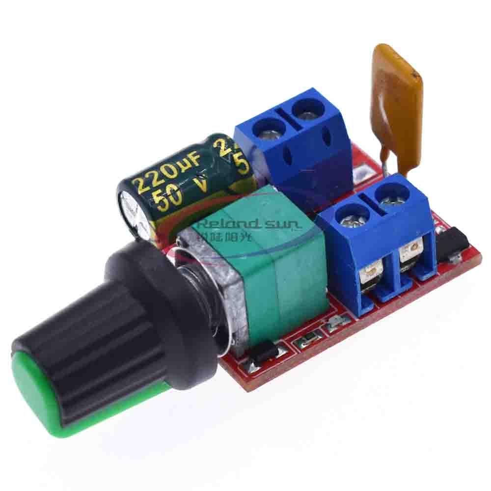 Mini 5A PWM Max 90W DC Motor Speed Controller Module 3V-35V Speed Control Switch LED Dimmer ...