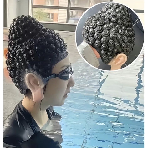 Wig Headdress Halloween Buddha Statue Cosplay Cap Latex Swimming Cap ...