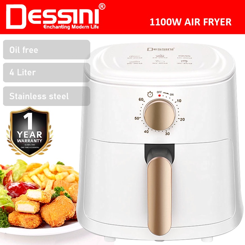DESSINI Electric Oven Convection Air Fryer Toaster Timer Oil Free ...