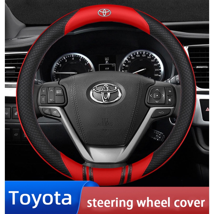 Toyota Steering wheel cover carbon fiber leather vios altis camry ...