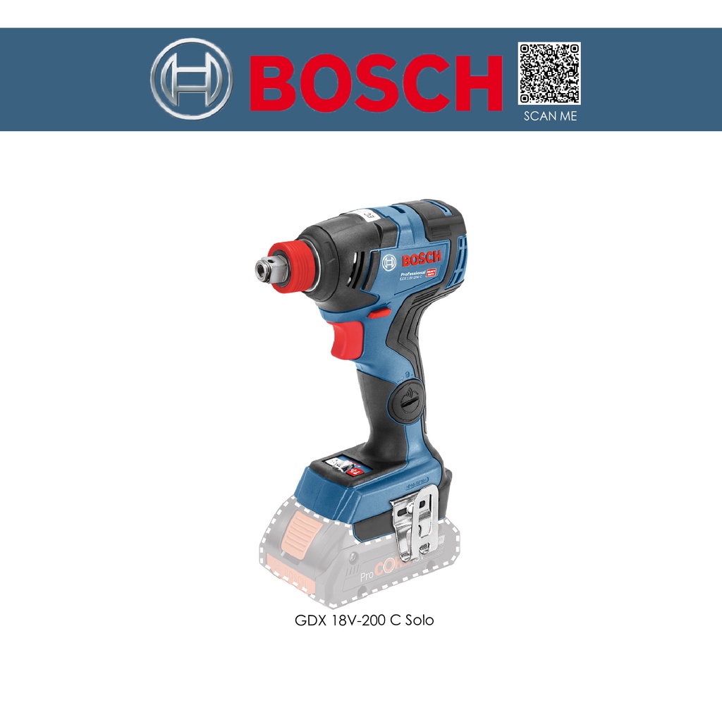 BOSCH GDX 18V-200 C Professional Brushless Cordless Impact Driver ...