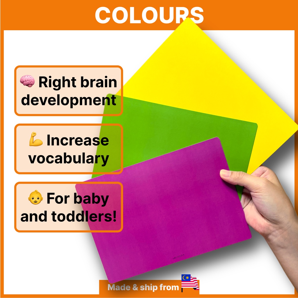 Colours Flash Cards for Kids, Baby, Color, Warna Big Flash Card ...