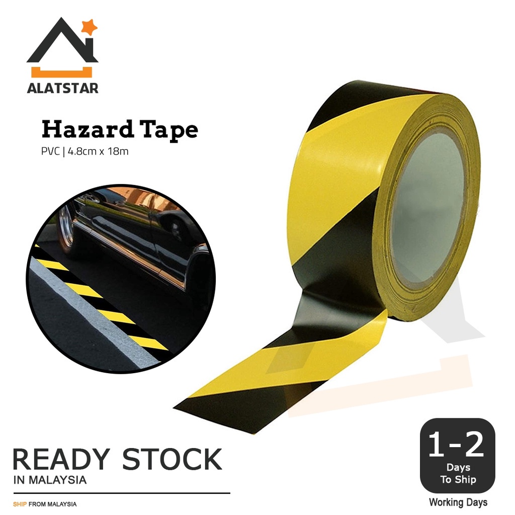 Alatstar Floor Tape 48mm X 18m Floor Safety Caution Warning Tape PVC ...