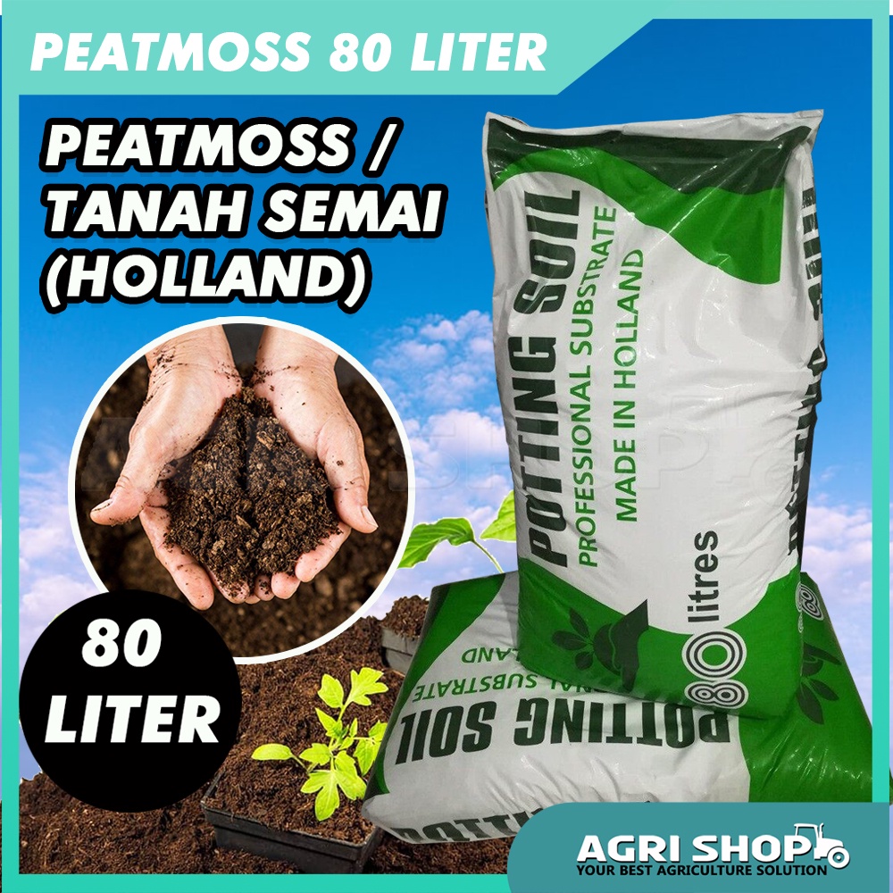 Agrishop Holland Peatmoss 80L (Same As Free Peat) Grad AAA Potting Soil ...