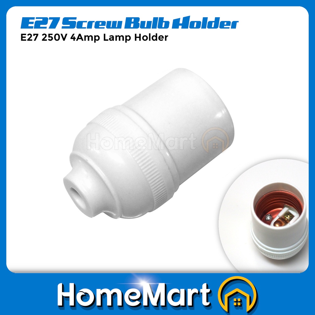 E27 Lamp Holder For Indoor Outdoor Light Socket Bulb Holder (White ...