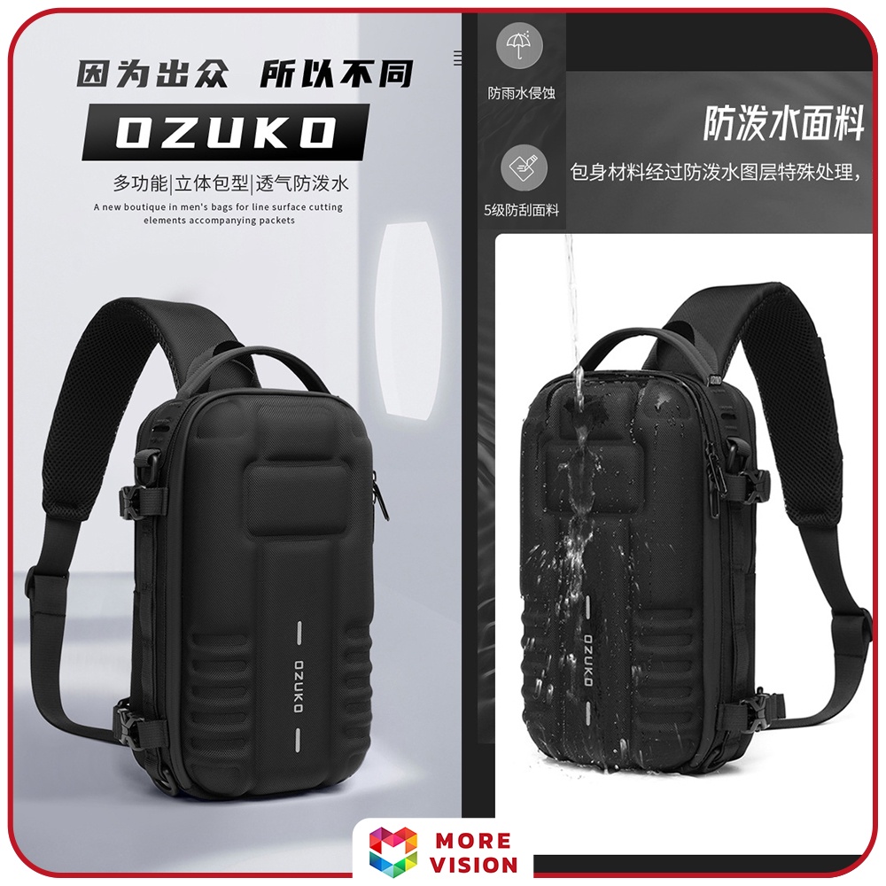 OZUKO Hard Shell Men Chest Shoulder Crossbody Bag Outdoor Sports ...