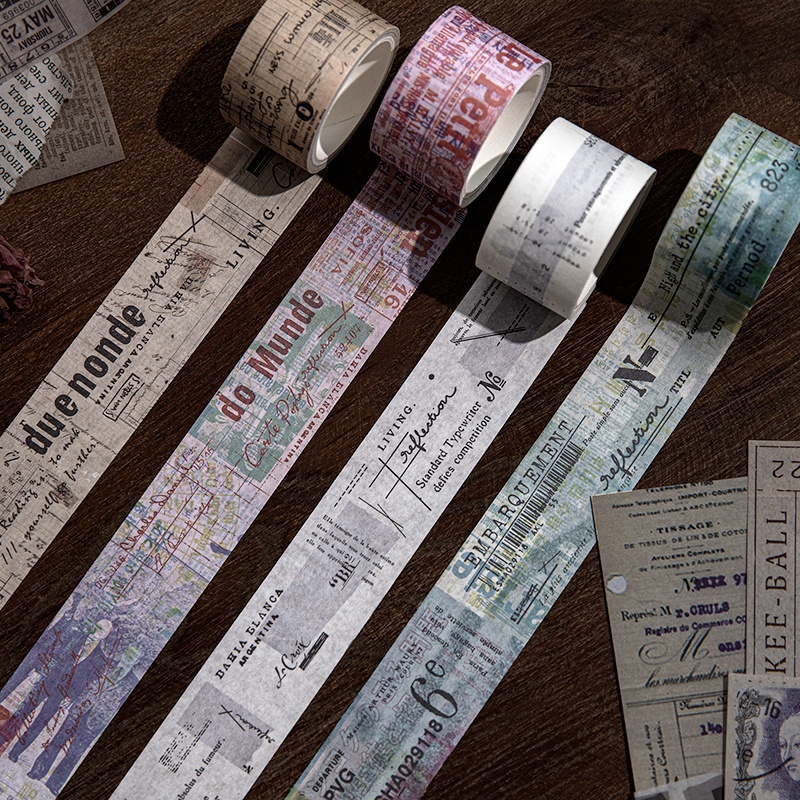 Journamm 25mm*3m Vintage Letters Washi Tapes Art Collage Photo Album ...