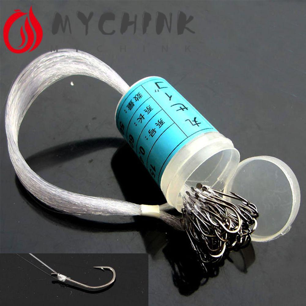 CHINK 50/40/30/25PCS Fishing Hook with Line Fly Tackle Worm Jig Roll ...