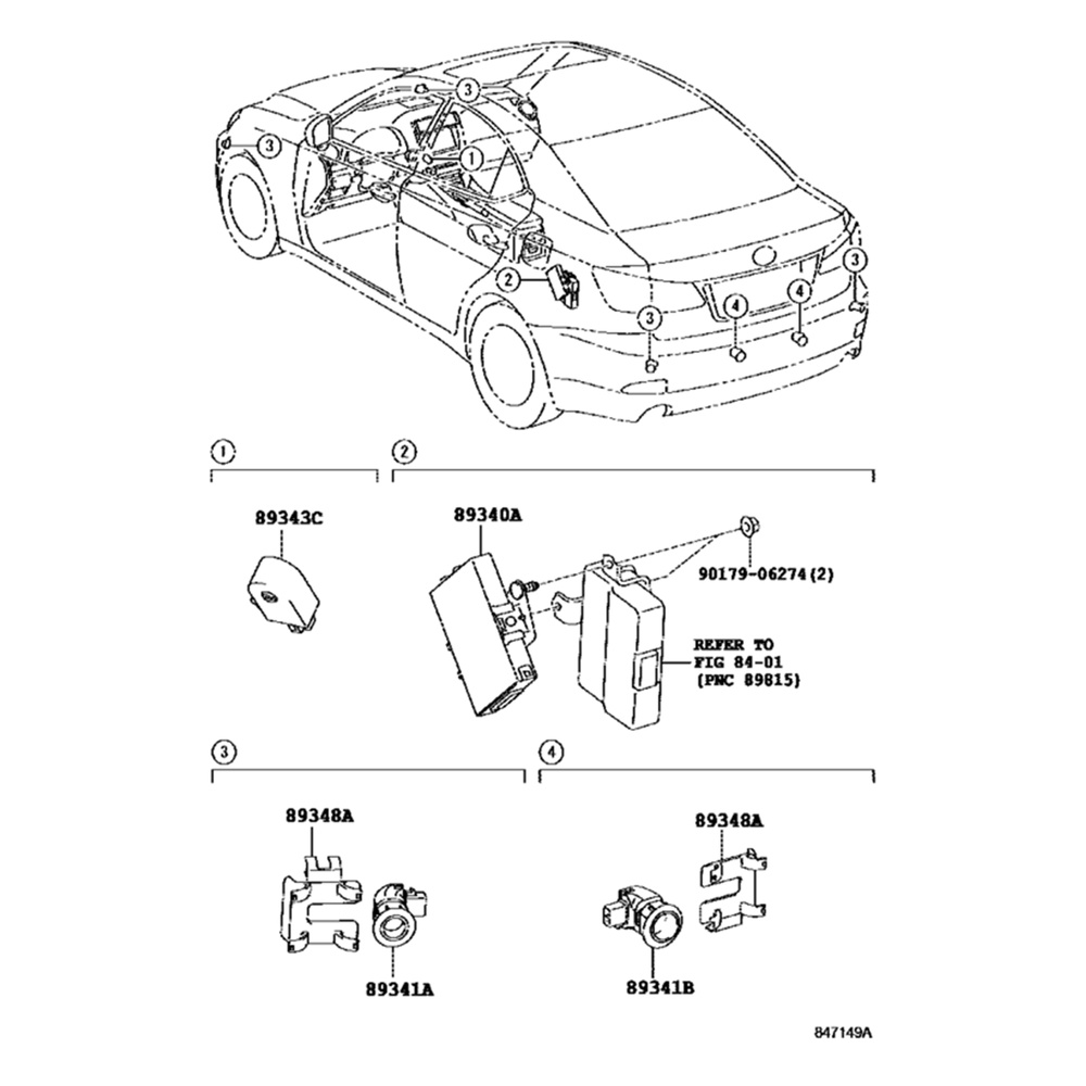 4pcs/lot 89341-30010 8934130010 For Toyota LEXUS GS300 GS350 GS430 ...