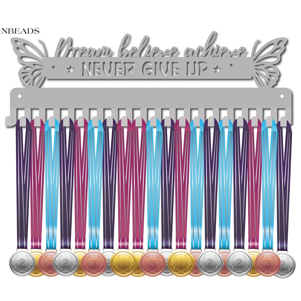 1Set Never Give Up Medal Holder Display Sports Medal Hanger Display ...