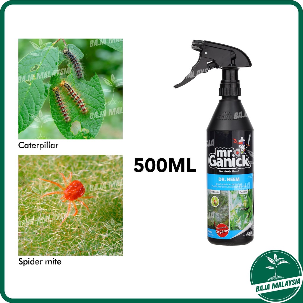 BABA (Mr.Ganick) Dr.Neem 500ML Organic Pesticide Spider Mites Killer ...