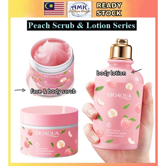 Body Lotion Scrub Exfoliating Skin Peach BIOAQUA Cleansing Beauty ...